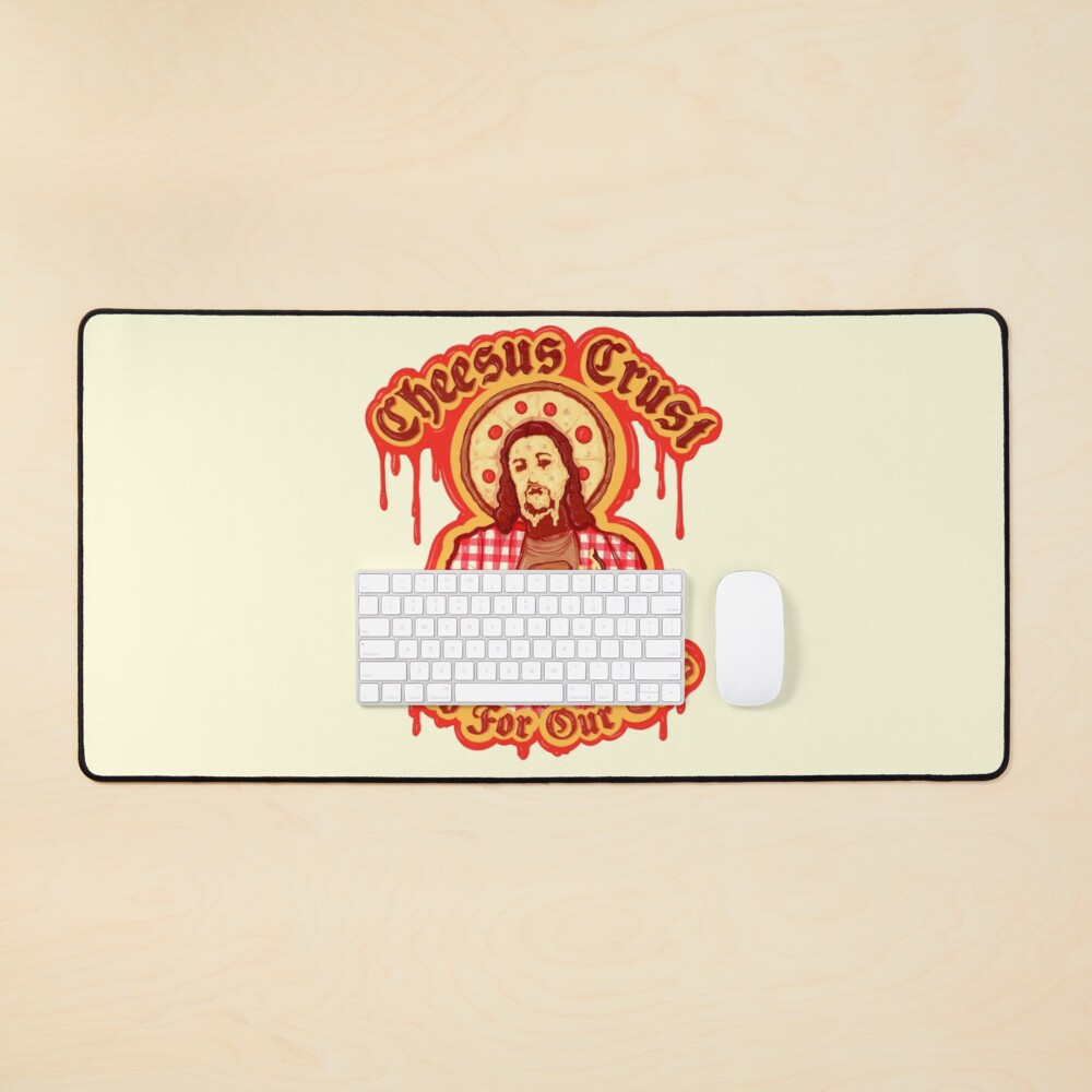 "Cheesus Crust" Sticker for Sale by LVBART | Redbubble