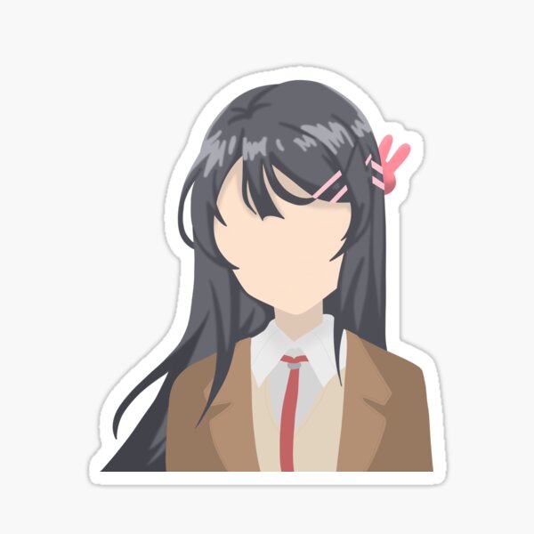 "Minimalistic Sakurajima Mai " Sticker by knockknock313 | Redbubble