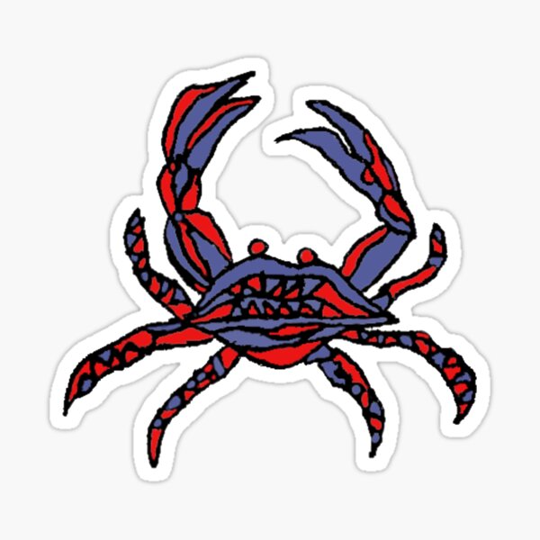 "Digital crab art design sharp lines " Sticker for Sale by ...