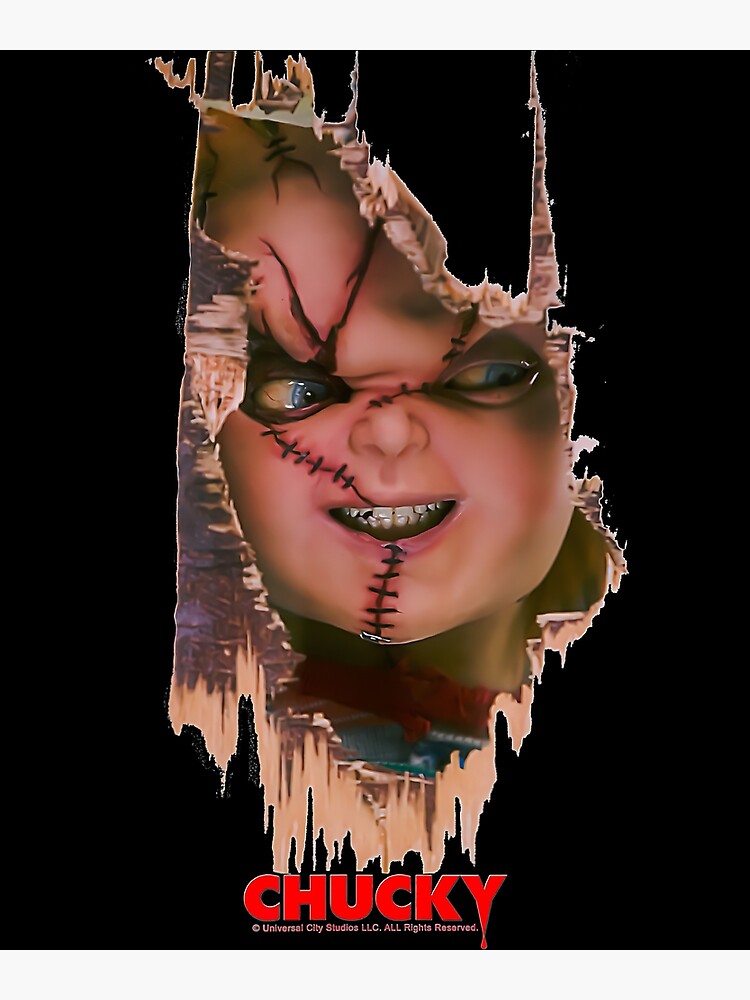 "Child's Play Broken Door Here's Chucky Poster " Poster for Sale by ...