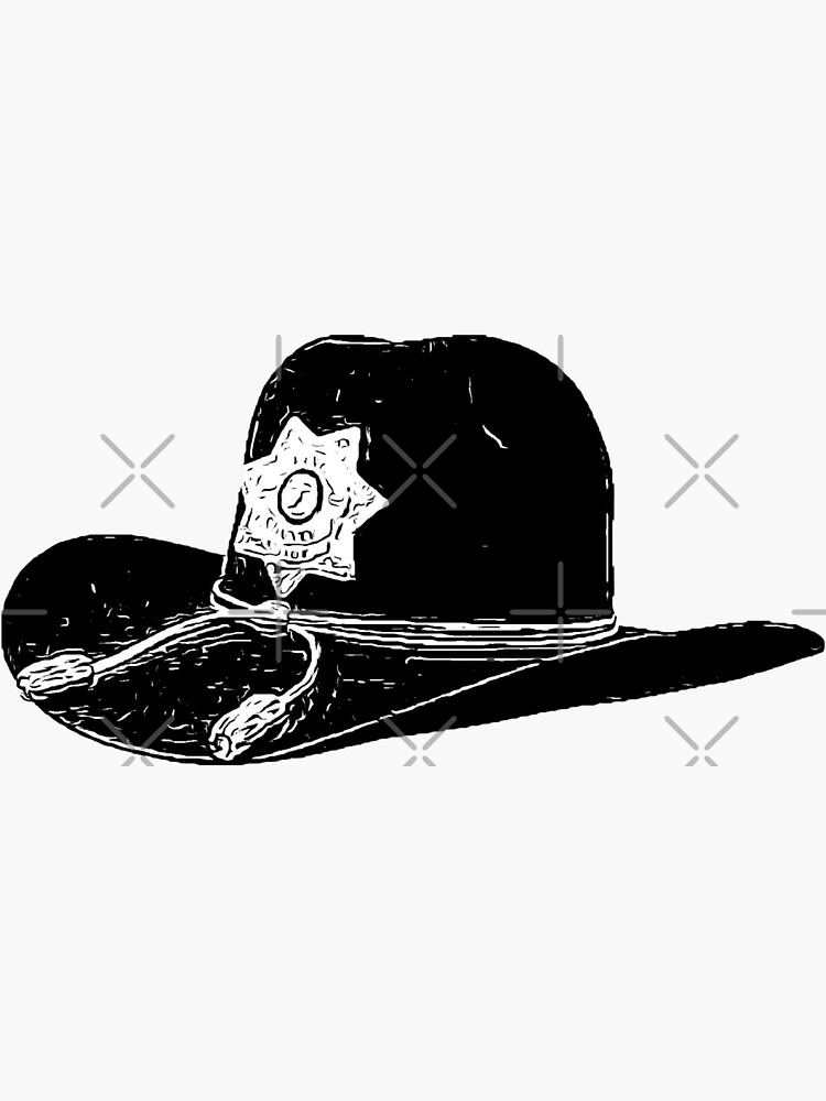 "Rick Grimes Hat" Sticker by thadieWorks | Redbubble