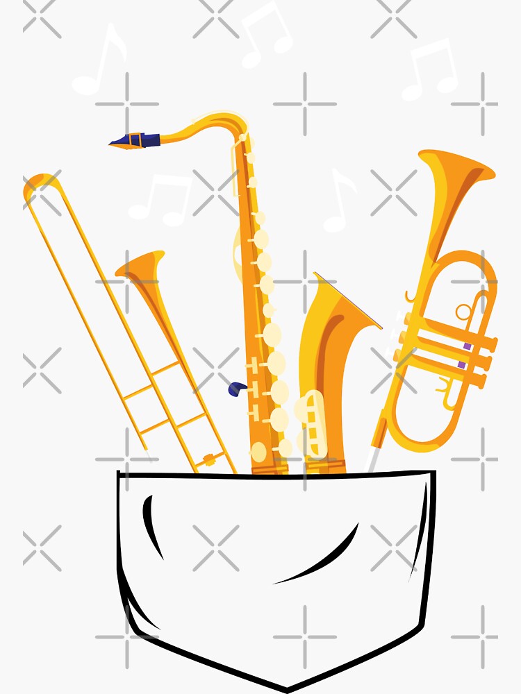 "Jazz Musician Pocket With Trumpet, Trombone And Saxophone For Music ...