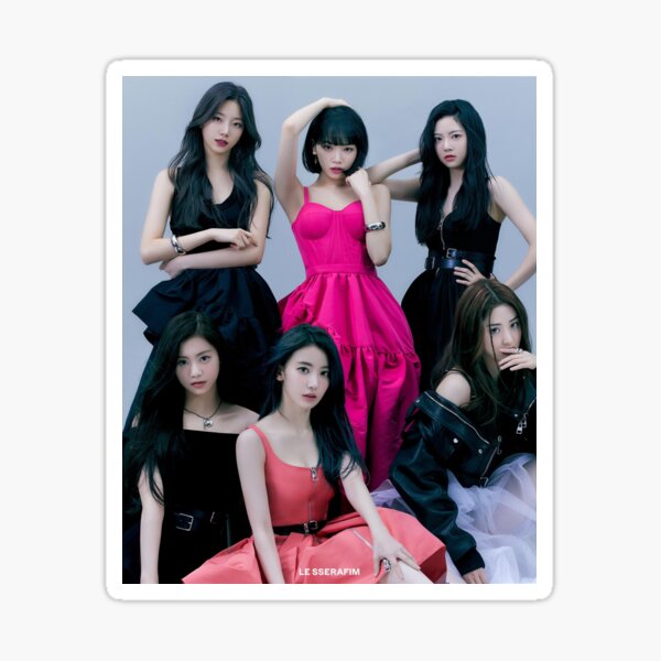 "LE SSERAFIM " Sticker by ArtbyTaetan | Redbubble