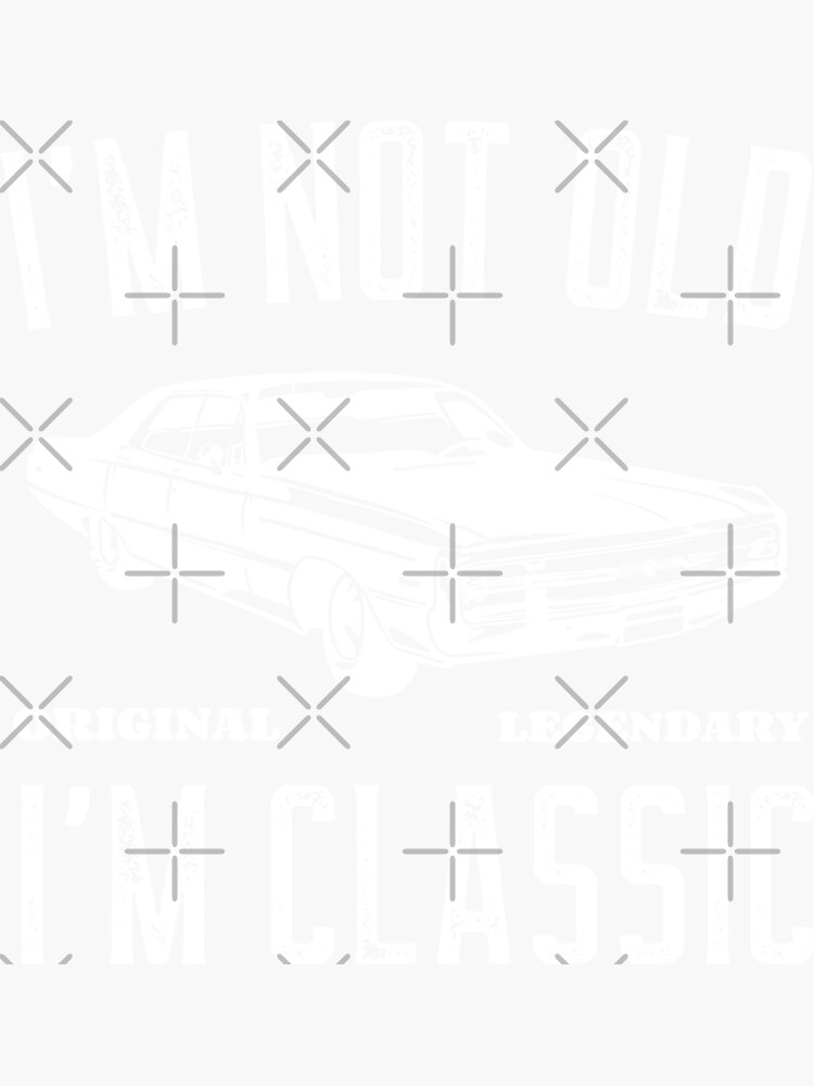 "Old Classic Car Guy Muscle Middle Aged" Sticker by DadJokeDescript ...