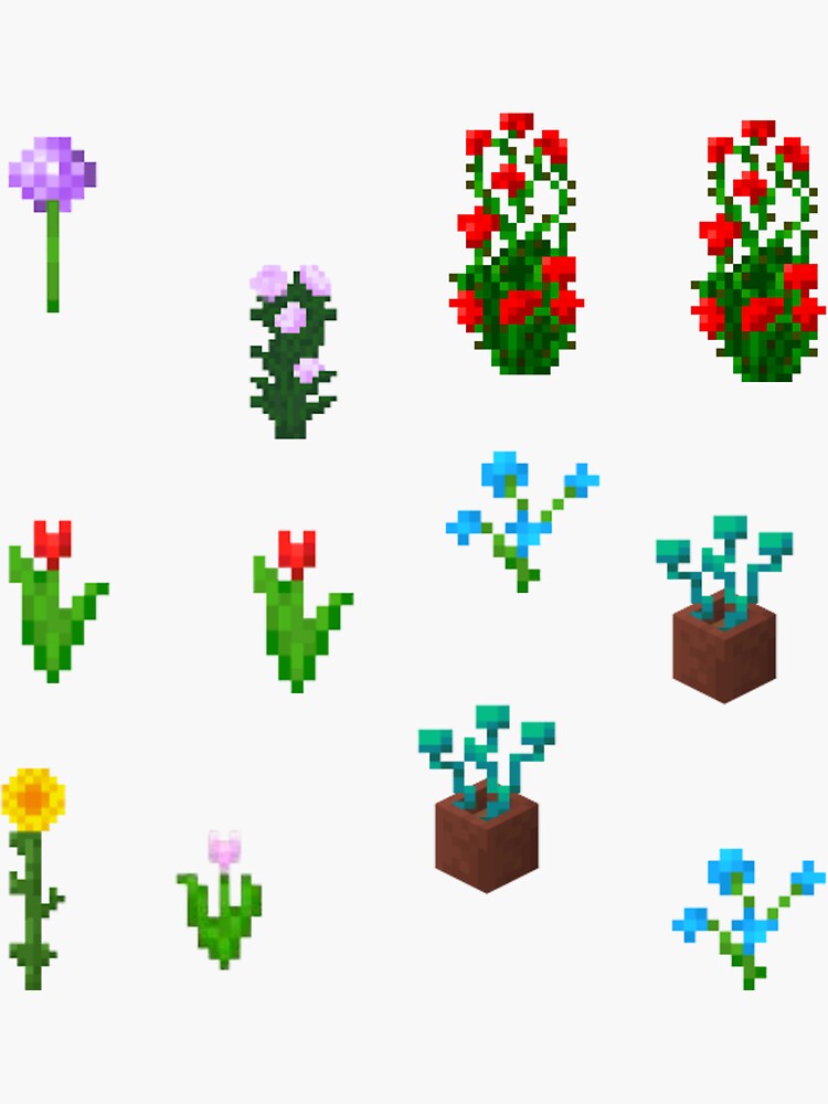 "minecraft flower mix pack" Sticker by madraso | Redbubble