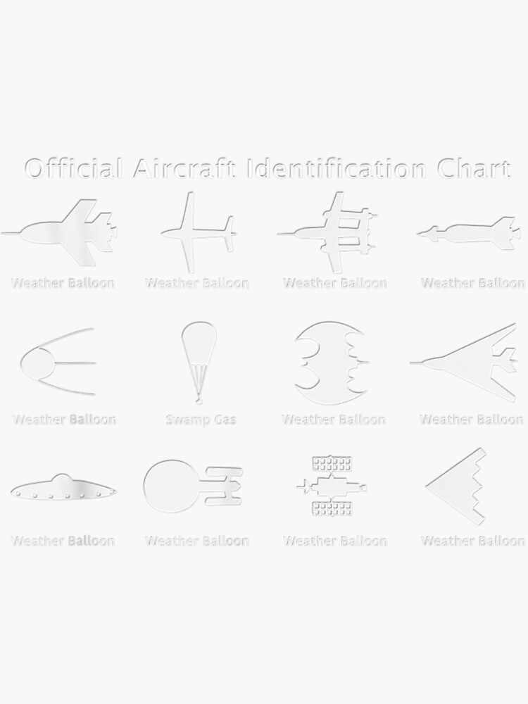 "Official Aircraft ID Chart ~ Weather Balloon" Sticker by MarvinGoodly ...