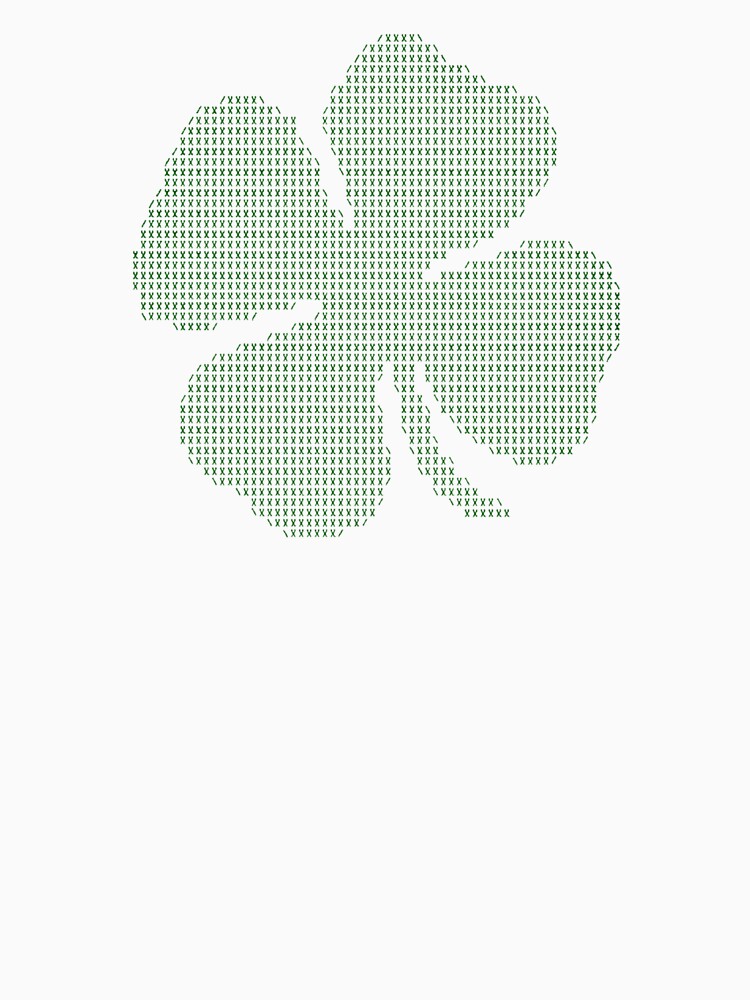 "Ascii Art Shamrock Four Leaf Clover" T-shirt for Sale by TheShirtYurt ...