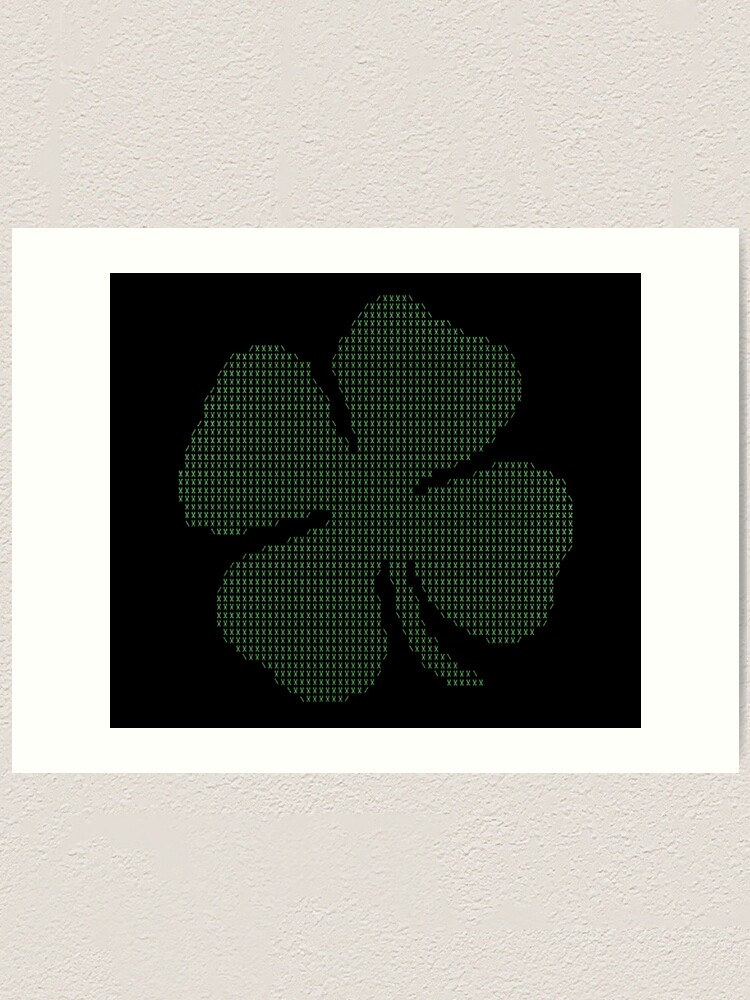 "Ascii Art Shamrock Four Leaf Clover" Art Print for Sale by ...