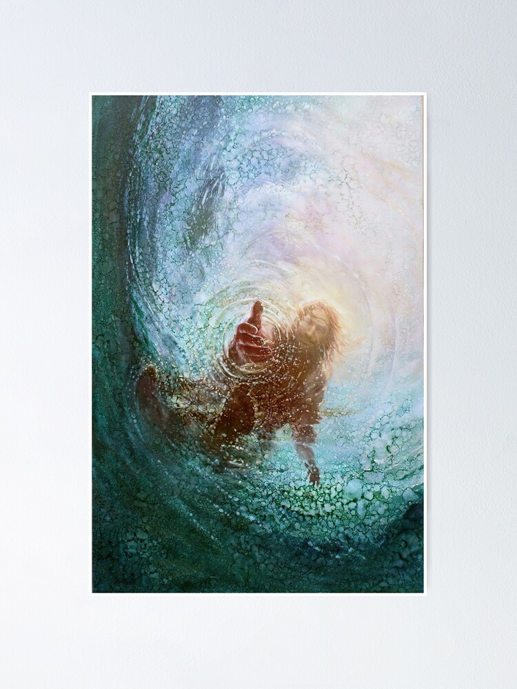 "Jesus with Saving Hand" Poster for Sale by JaelynnDyverson | Redbubble