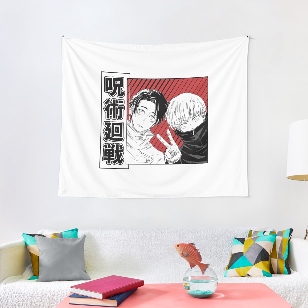 "kawaii Yuta Okkotsu and Toge Inumaki peace sign - jjk cool black and ...