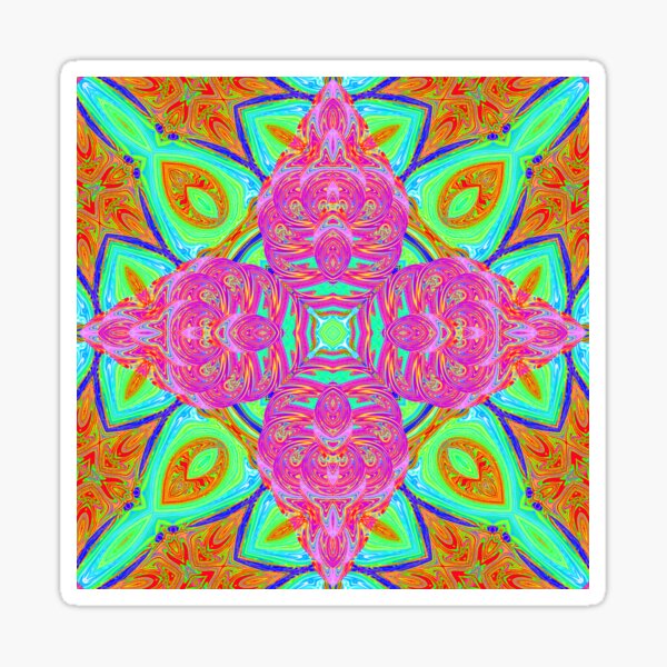 "Psychedelic tiles 135" Sticker by cr6zym1nd | Redbubble