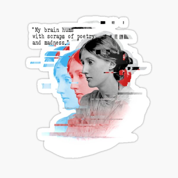 "Retrato y cita de Virginia Woolf Camiseta clásica" Sticker by ...