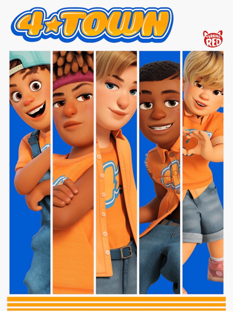 "4 Town From Turning Red Classic ." Sticker by milokzwidder | Redbubble