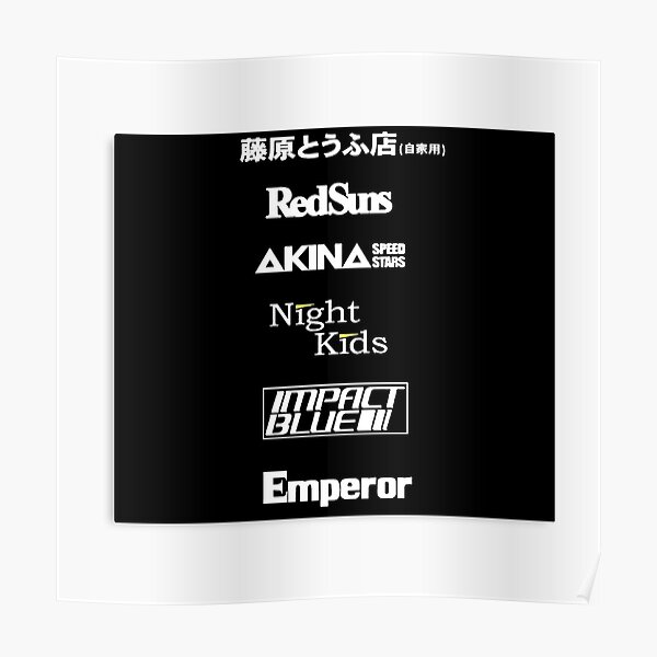 "Initial D Team List" Poster for Sale by TheSharkeys | Redbubble
