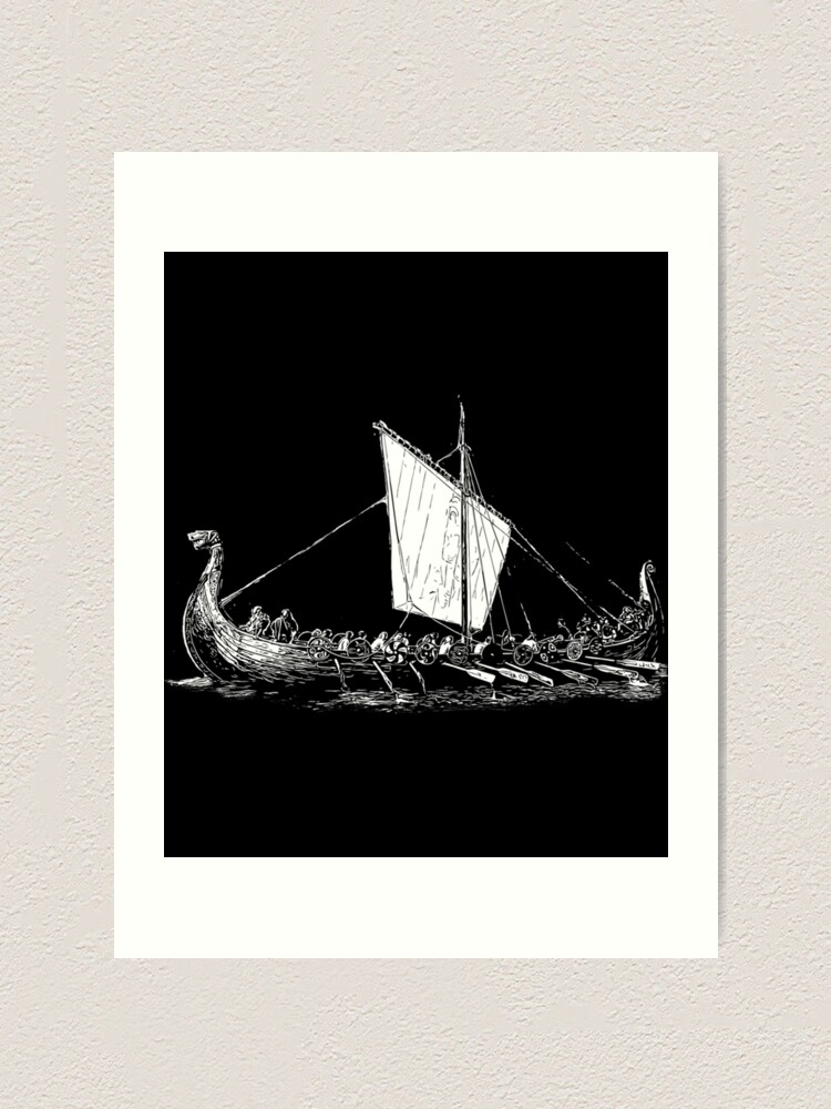 "Viking Motive > Viking Boat > Long Boat Essential ." Art Print for ...