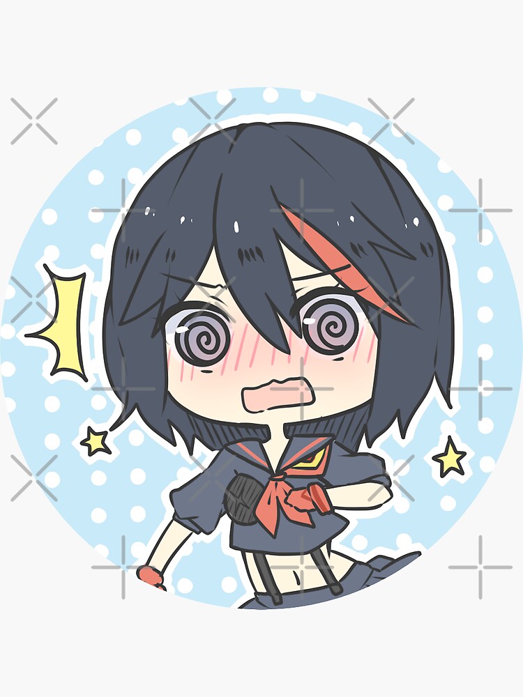 "Blushing Ryuko" Sticker by Alezziart | Redbubble