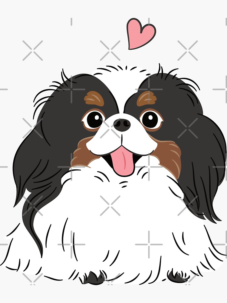 "LOVE Tri Color Japanese Chin" Sticker by Lulupainting | Redbubble