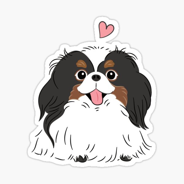 "LOVE Tri Color Japanese Chin" Sticker by Lulupainting | Redbubble