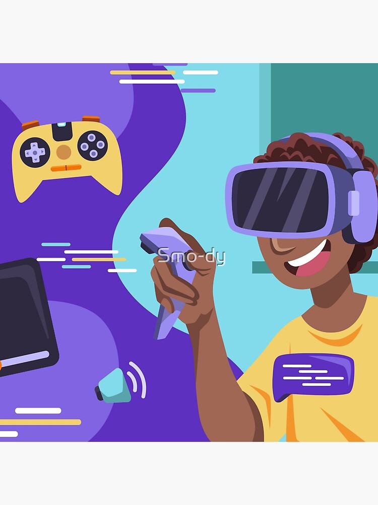"Metaverse virtual reality gaming pantone design illustration" Poster ...