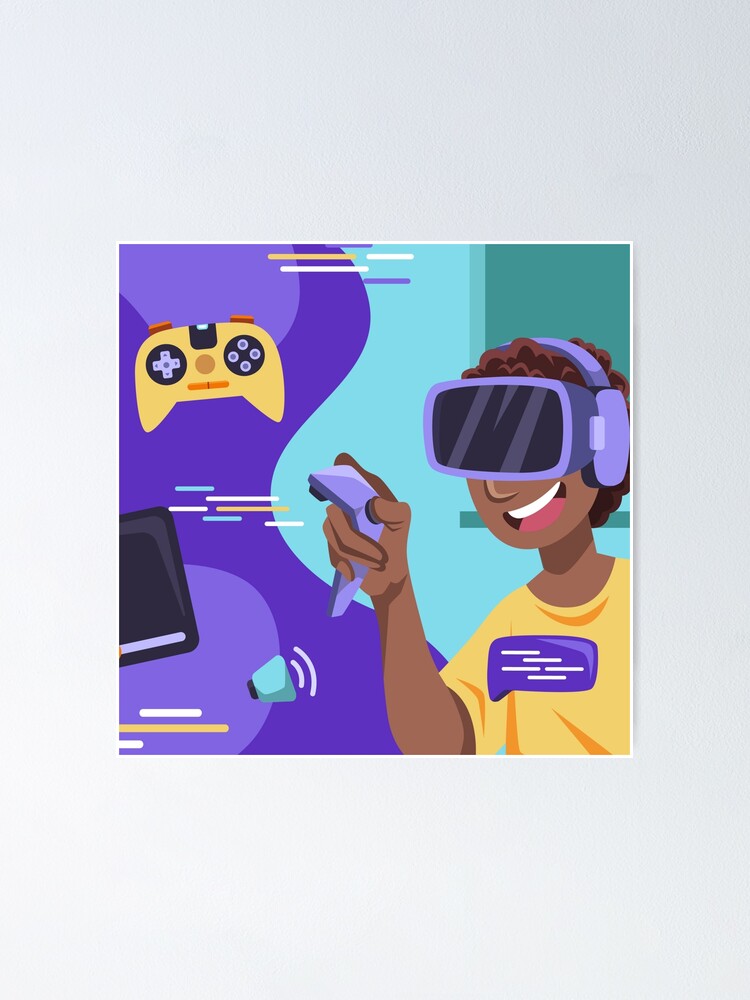 "Metaverse virtual reality gaming pantone design illustration" Poster ...