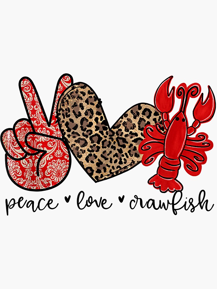 "Peace Love Crawfish Leopard Crawfish Boil Cajun Lobster Gift T-Shirt ...