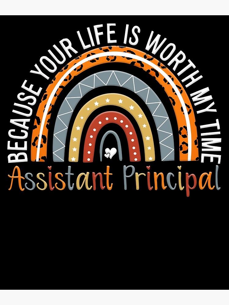 "Leopard Boho Rainbow Assistant Principal Teacher Back To School ...