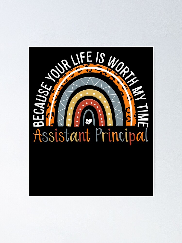 "Leopard Boho Rainbow Assistant Principal Teacher Back To School ...