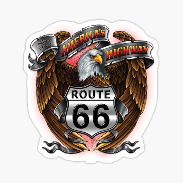 "Route 66" Sticker by RexsCreative | Redbubble