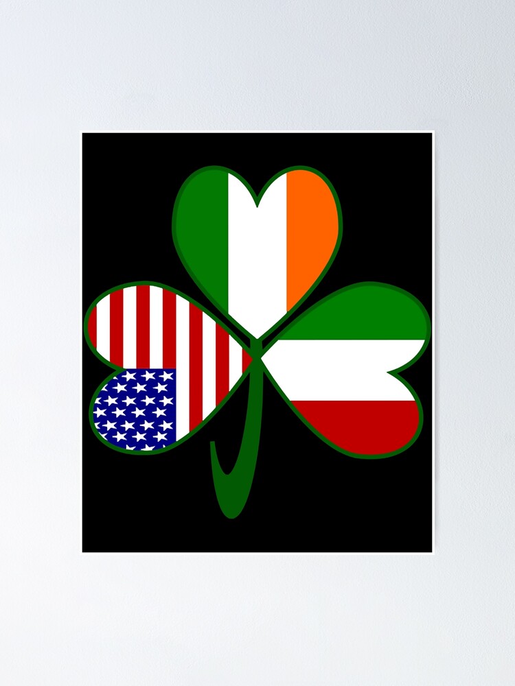 "Italian Irish American Shamrock" Poster for Sale by IsoBana | Redbubble