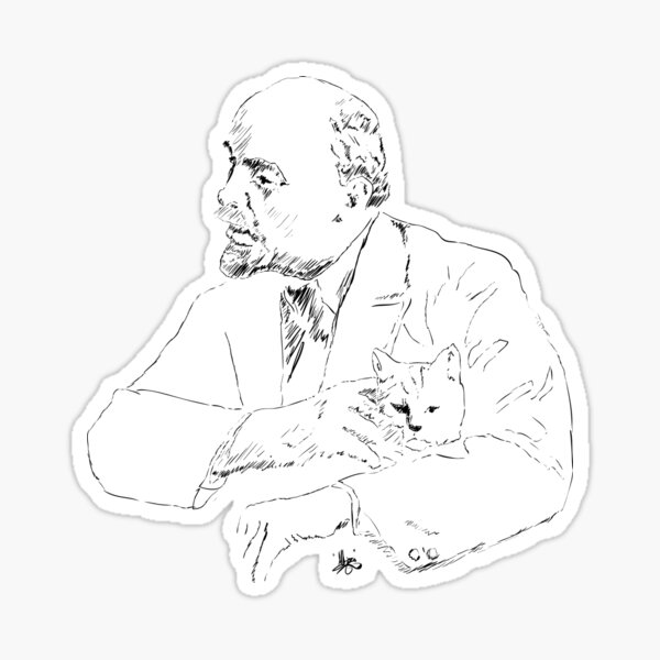 "Lenin with his cat" Sticker by Volkanicworx | Redbubble