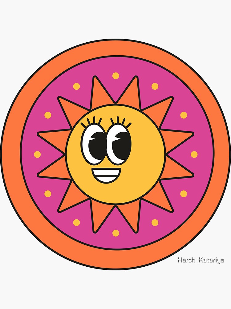 "Funky Sun" Sticker for Sale by Yash0707 | Redbubble