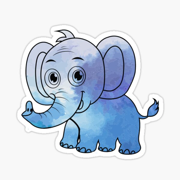 "Blue elephant" Sticker by Crazybugs | Redbubble
