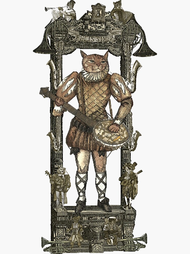 "Banjo Cat with Frame " Sticker by JohnPaul6938 | Redbubble