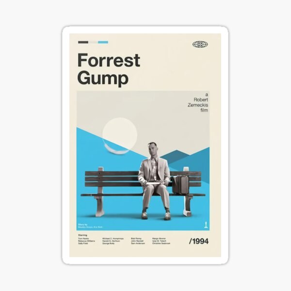 "forrest gump vintage movie" Sticker by Submarine11 | Redbubble