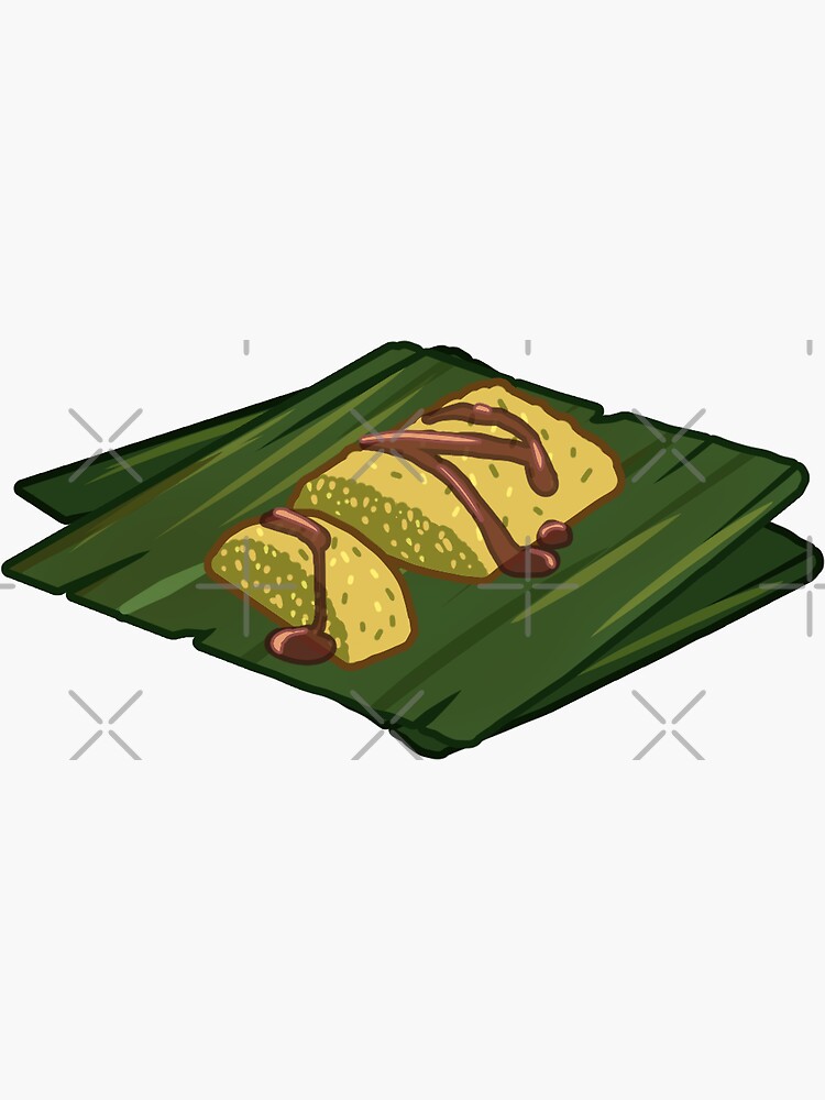 "Cute Cartoon Suman Filipino Rice Cake Snack Doodle" Sticker by ...