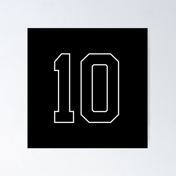 "Black Number 10 lucky sports jersey ten" Poster for Sale by HeavyStyle ...