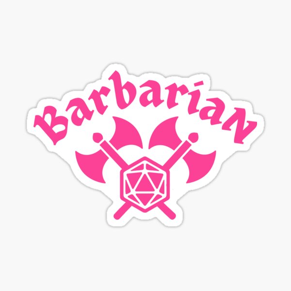 "BARBARIAN DND GIRL: Pink Barbie style, Barbarian D20 Dice and Axe, for ...