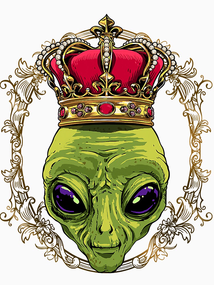 "King Alien Wearing Crown - Queen Alien" T-shirt by FidelmaAnder ...