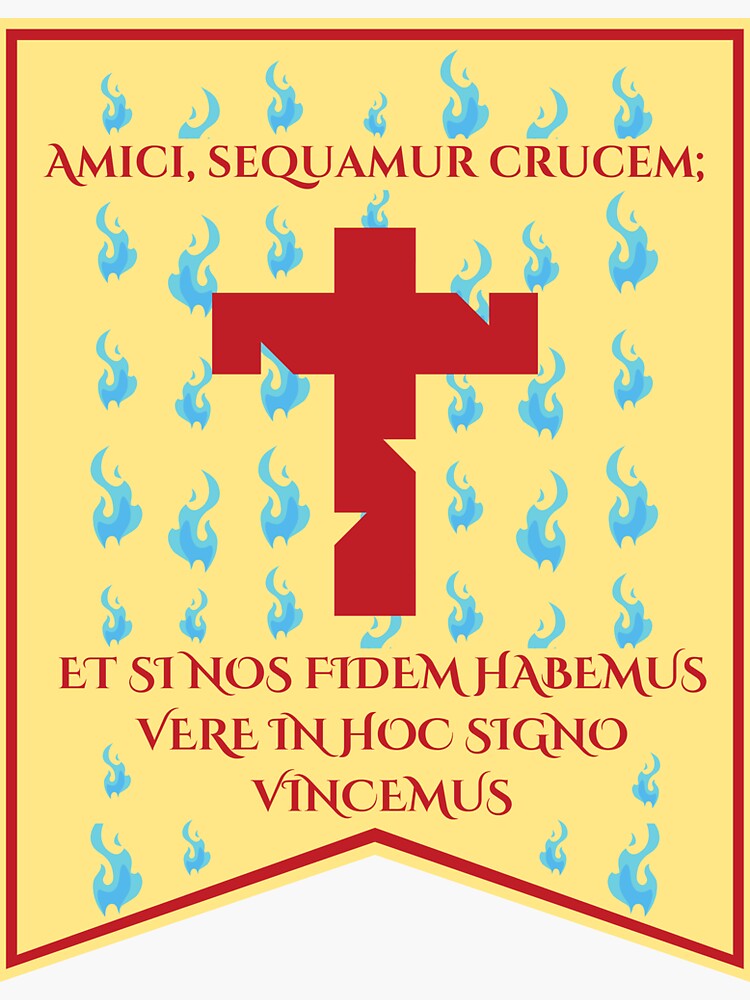 "Amici, Sequamur Crucem" Sticker for Sale by Getroppel | Redbubble
