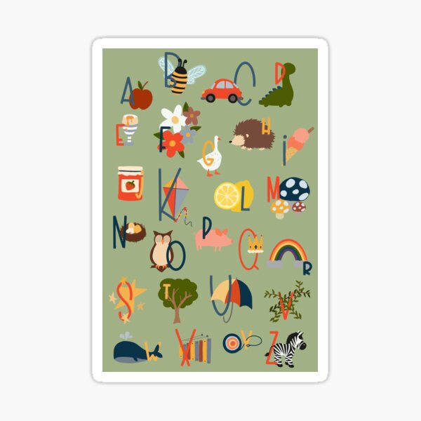 "Alphabet" Sticker by HoltDoodles | Redbubble