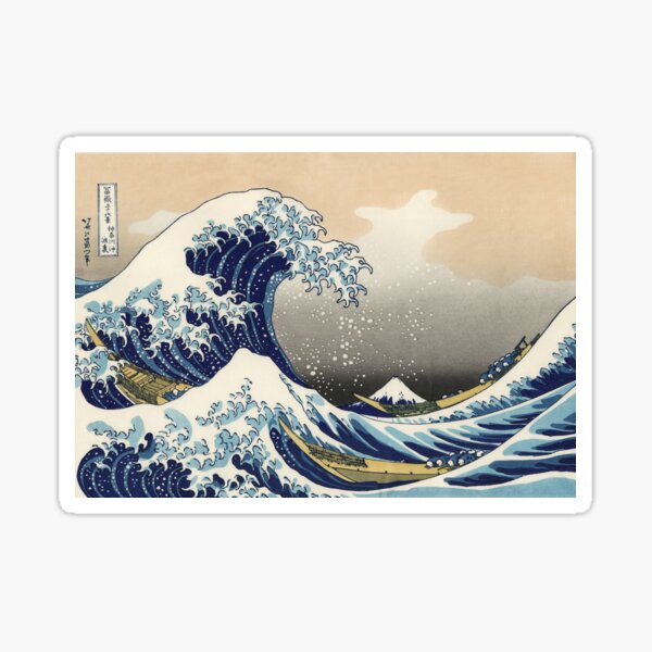 "Japanese Wave " Sticker for Sale by mistawang | Redbubble