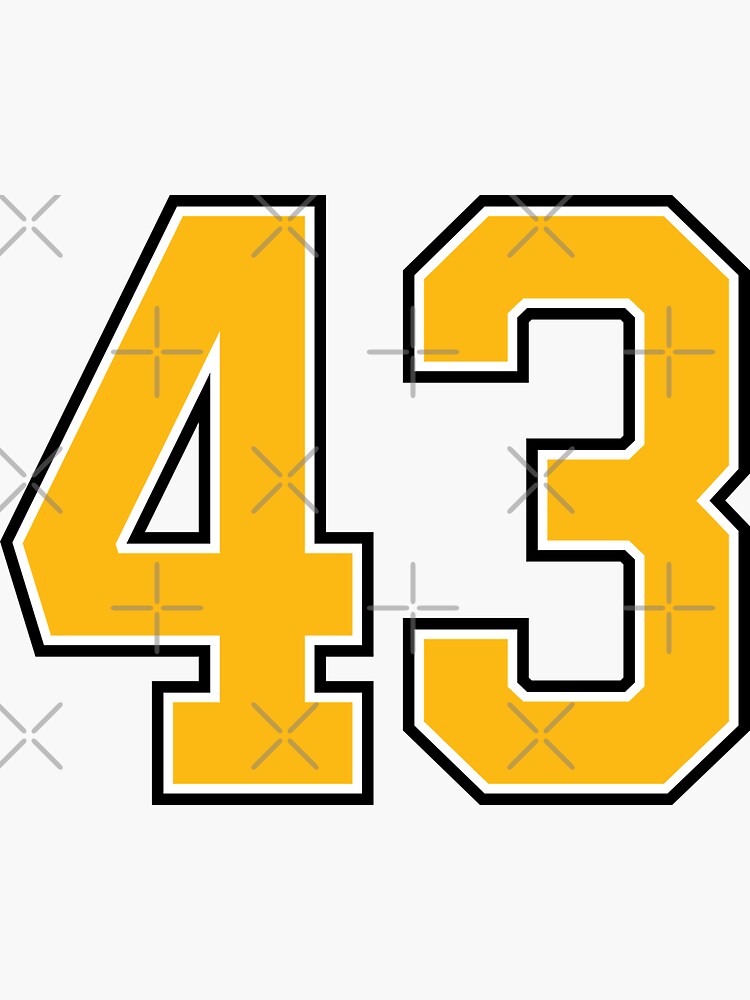 "Yellow Number 43 lucky sports jersey forty three" Sticker for Sale by ...