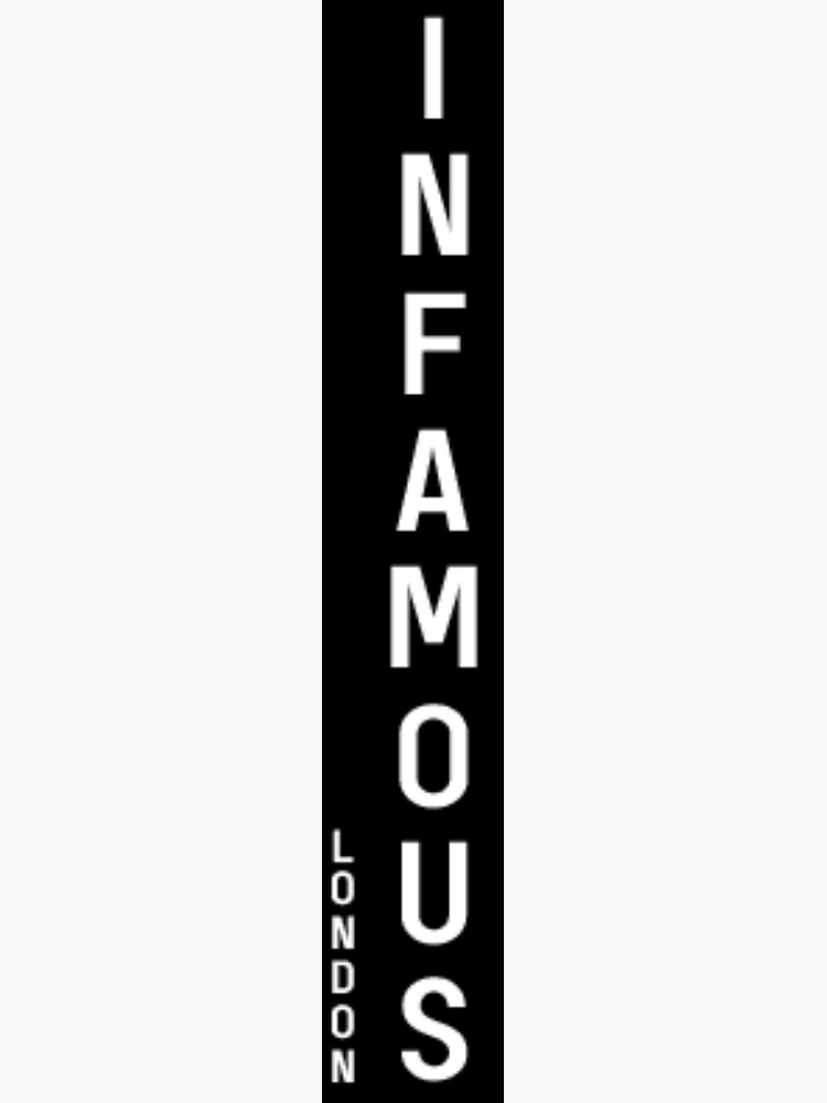 "INFAMOUS WHITE TEXT VERTICAL" Poster for Sale by INFAMOUSCLOTHES ...