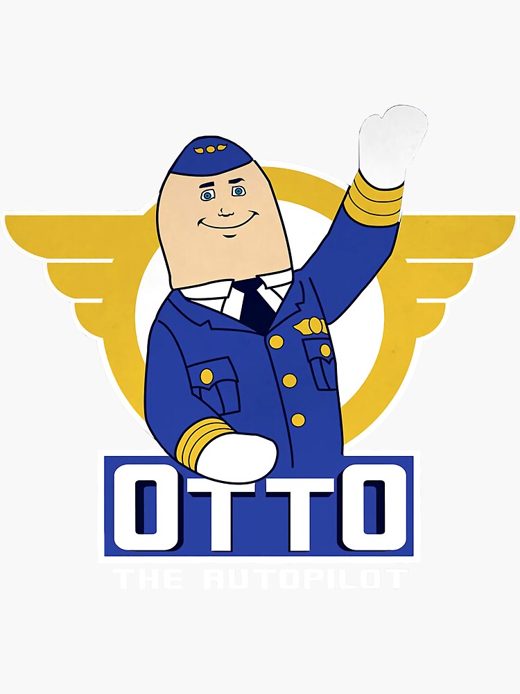 "Airplane-Movie-Otto-The-Autopilot-Youth-Navy-Shirts-4500" Sticker for Sale by HildaLindgren1 ...