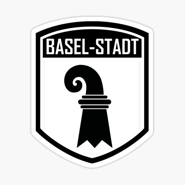 Pegatina «Emblema de la bandera del cantón de Basilea-ciudad de Suiza ...