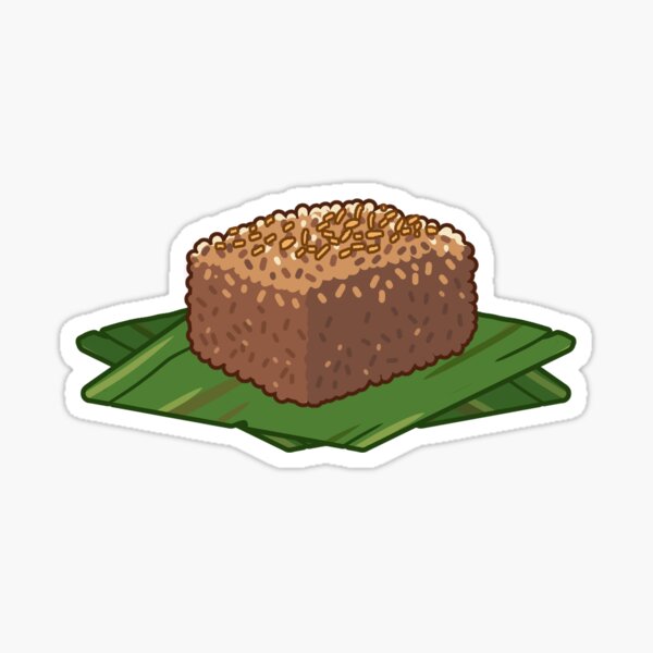 "Cute Cartoon Sinukmani Filipino Rice Cake Snack Doodle" Sticker for ...