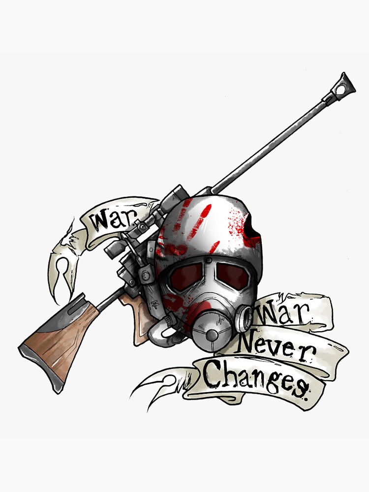 "Fallout New Vegas War Never Changes Poster " Sticker by Fallout76ers | Redbubble