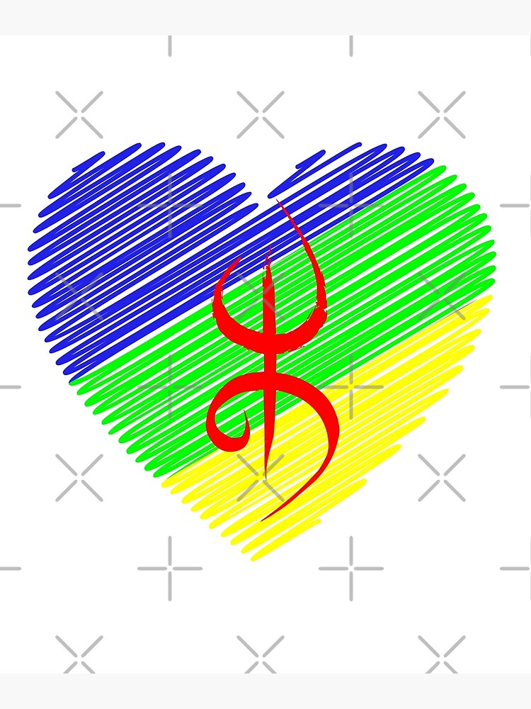 "Amazigh Flag Berbers Colors Art Tifinagh sign heart" Photographic ...