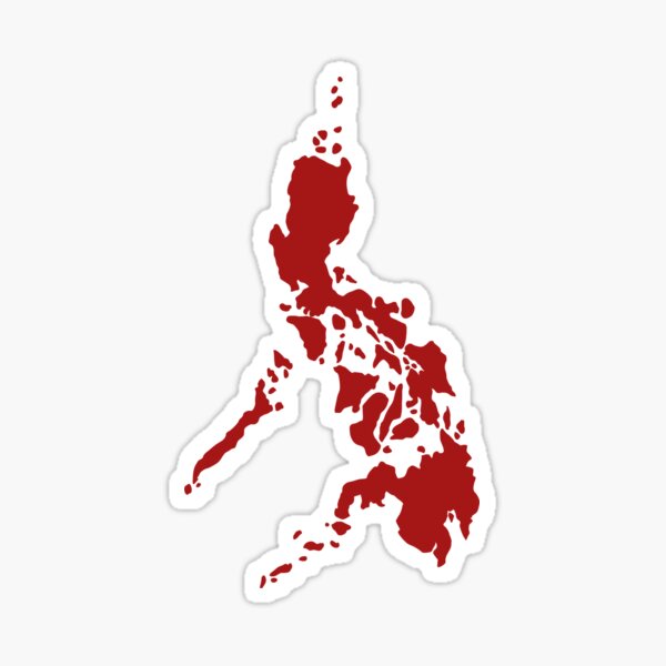 "Philippine Map Red" Sticker for Sale by lerdoberdo | Redbubble