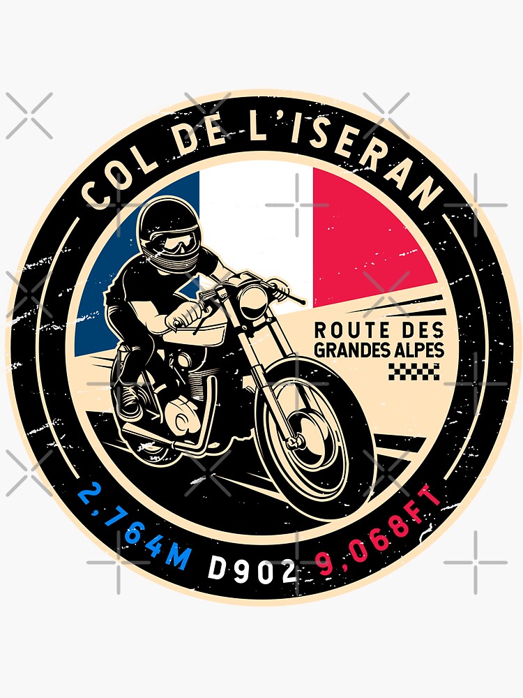 "Col de l Iseran | Route des Grandes Alpes | Motorcycle" Sticker for ...